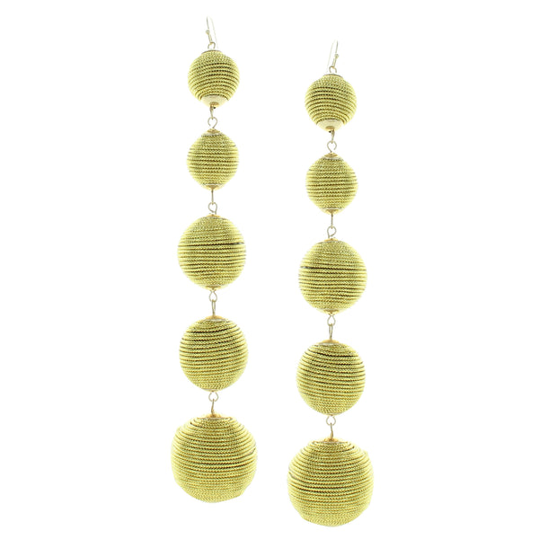 Graduated Threaded Ball Statement Earrings - Olivia Welles