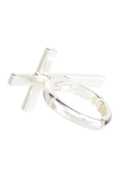 Crystal Covered Cross Ring - Olivia Welles